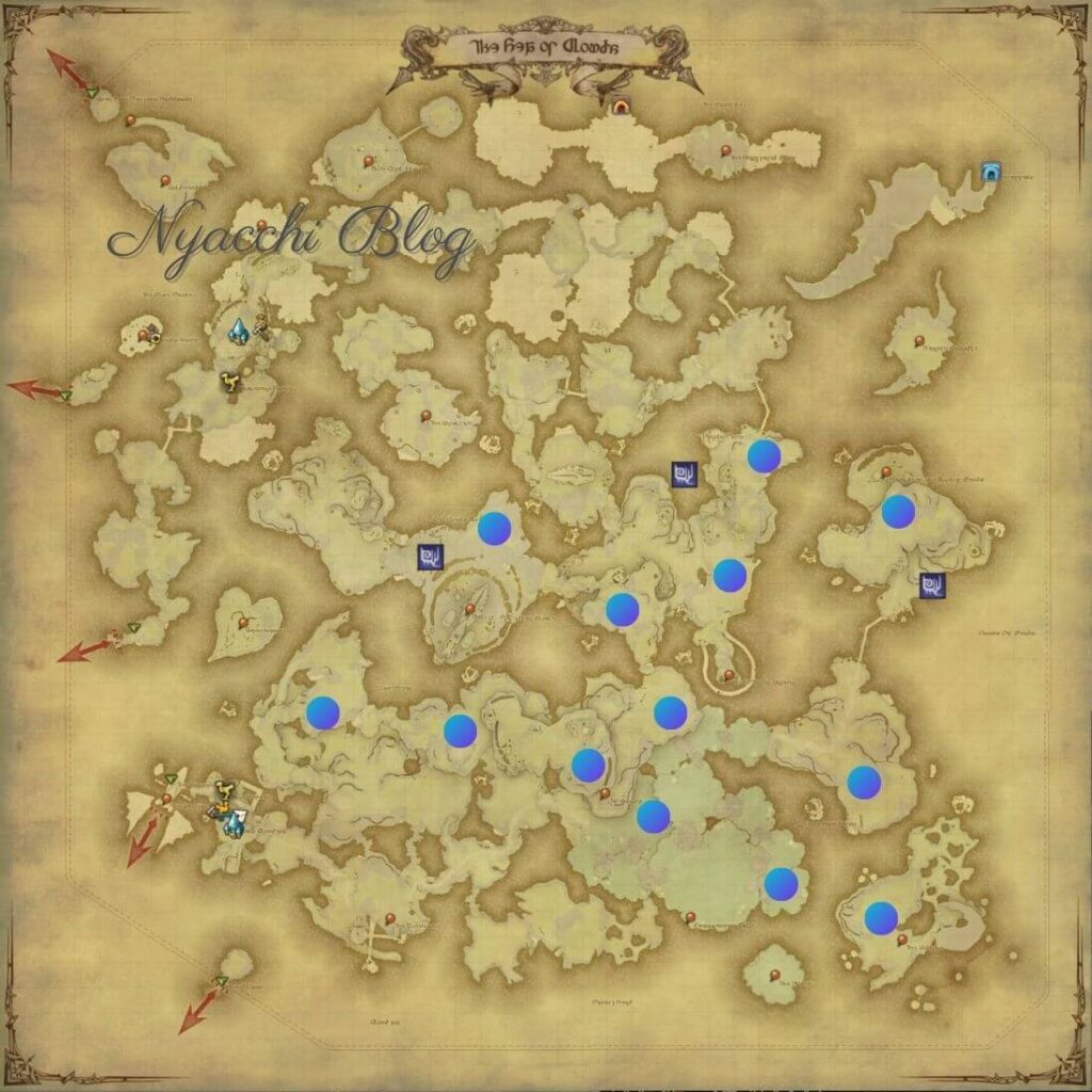 【FF14 モブハント】蒼天エリア：イシュガルドのBモブ・出現場所（POP位置）