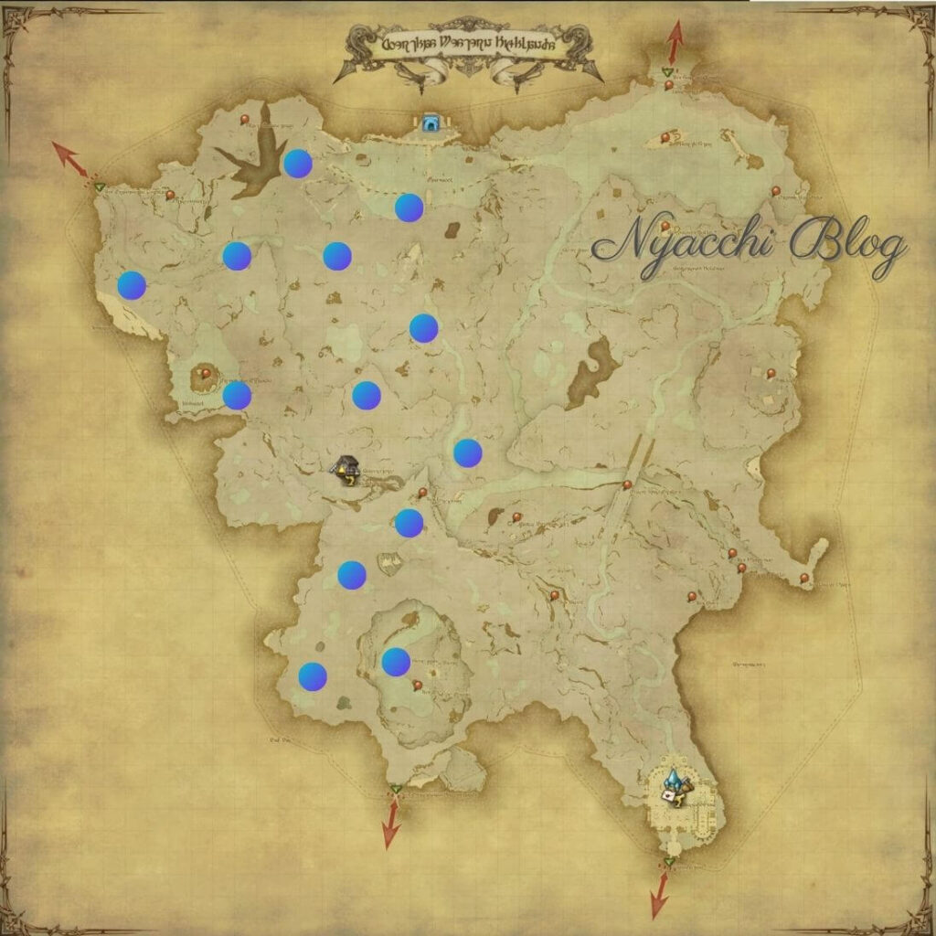 【FF14 モブハント】蒼天エリア：イシュガルドのBモブ・出現場所（POP位置）