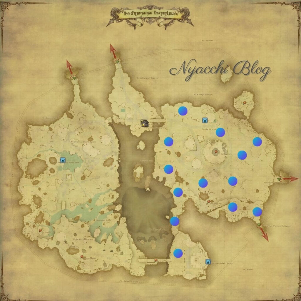 【FF14 モブハント】蒼天エリア：イシュガルドのBモブ・出現場所（POP位置）