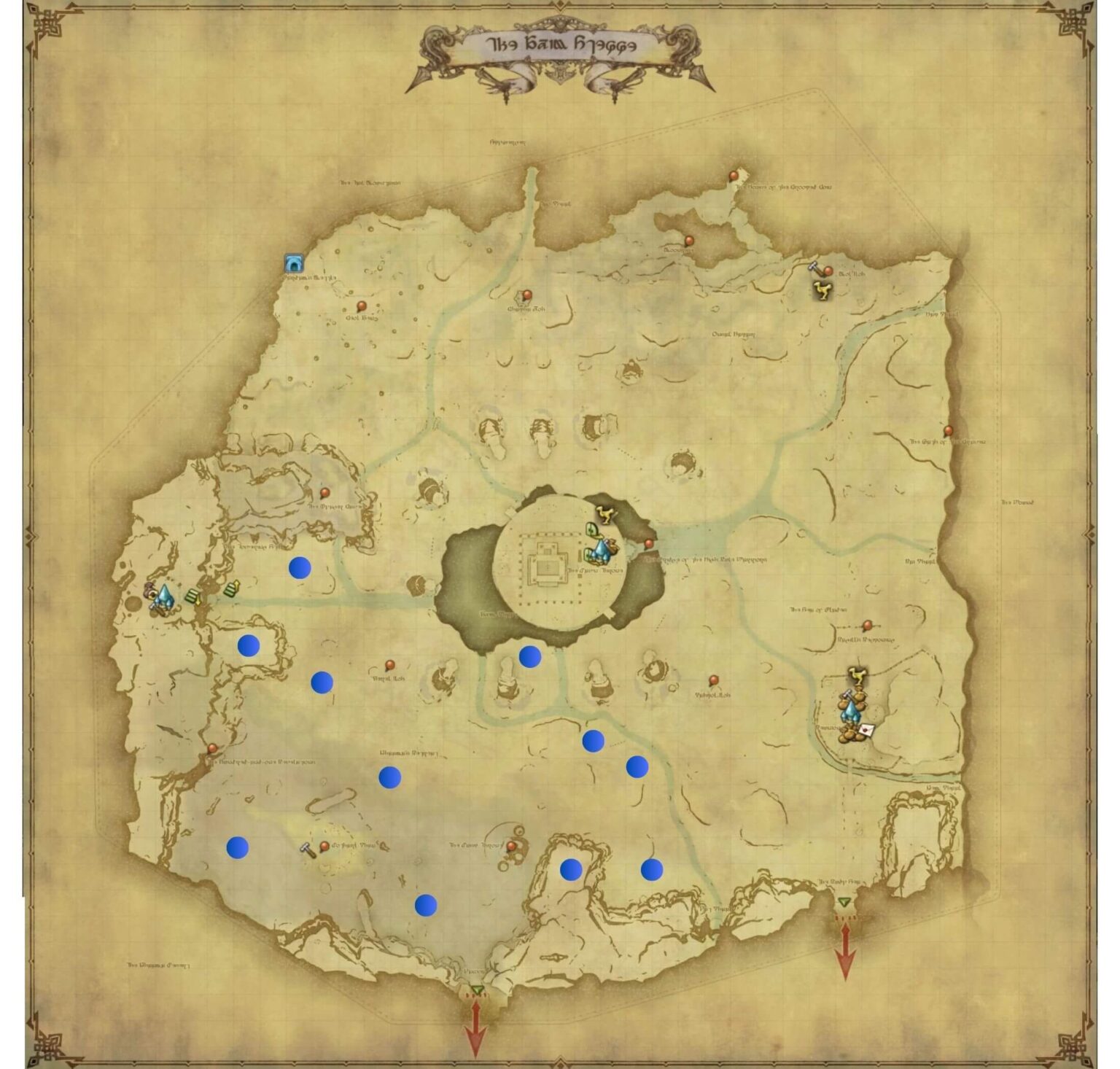 【FF14 モブハント】紅蓮エリア：ギラバニア・オサードのBモブ・出現場所（POP位置）