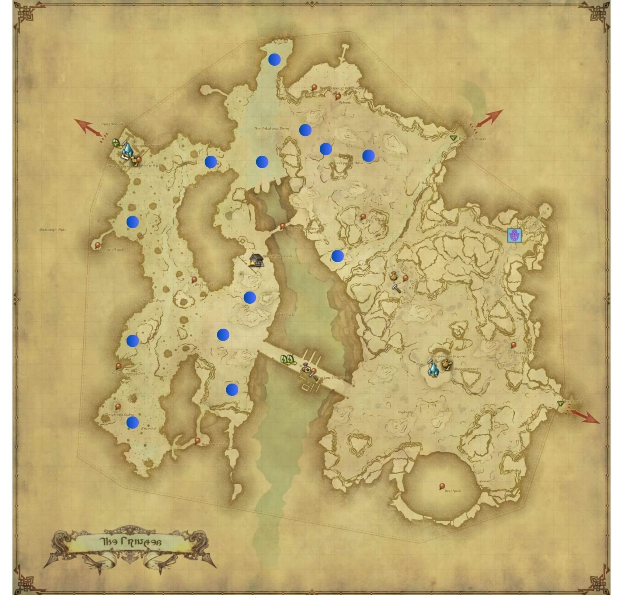 【FF14 モブハント】紅蓮エリア：ギラバニア・オサードのBモブ・出現場所（POP位置）