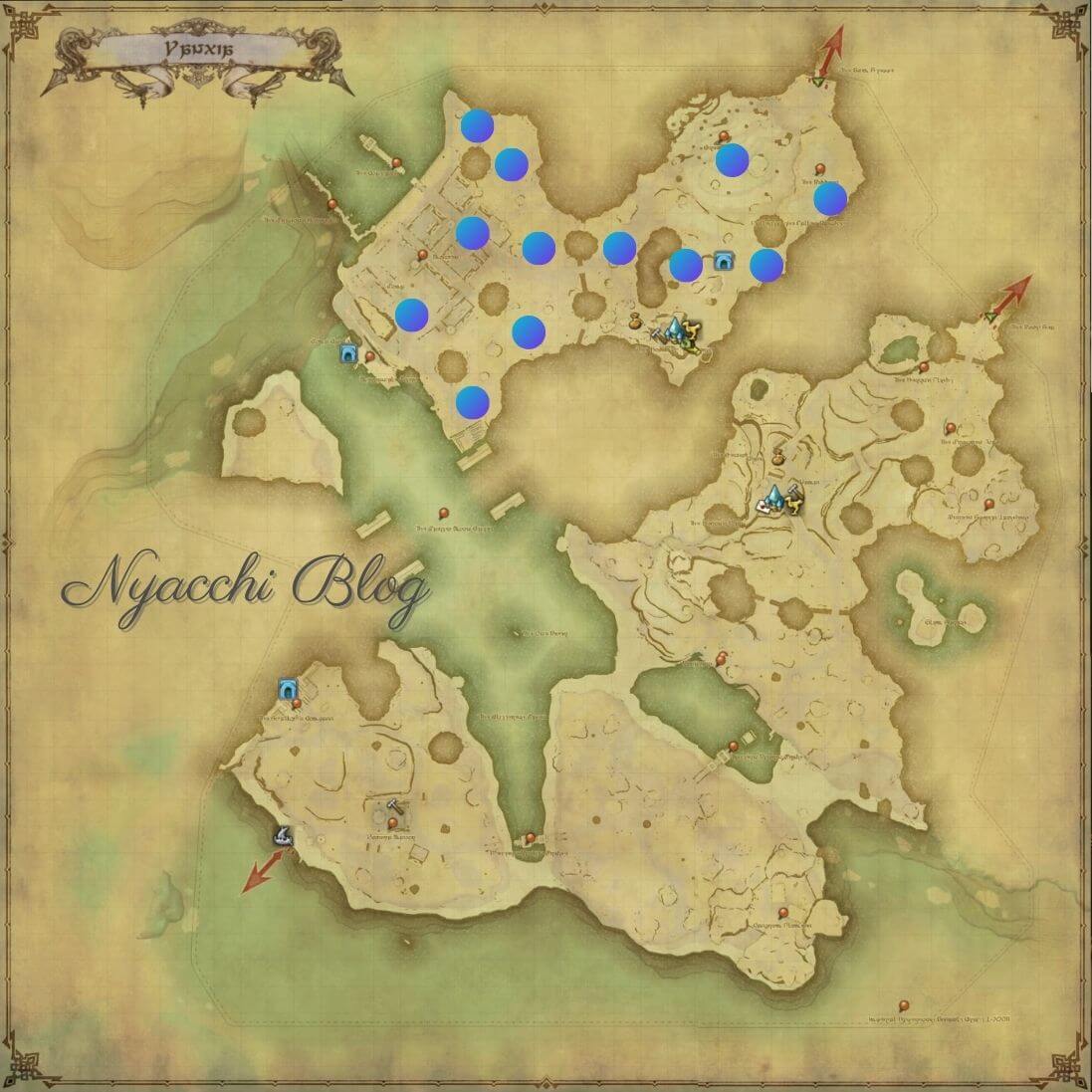 【FF14 モブハント】紅蓮エリア：ギラバニア・オサードのBモブ・出現場所（POP位置）