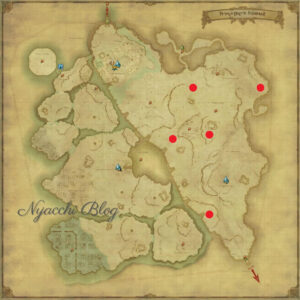 【FF14 モブハント】完成版：黄金エリアのBモブ・出現場所（POP位置）