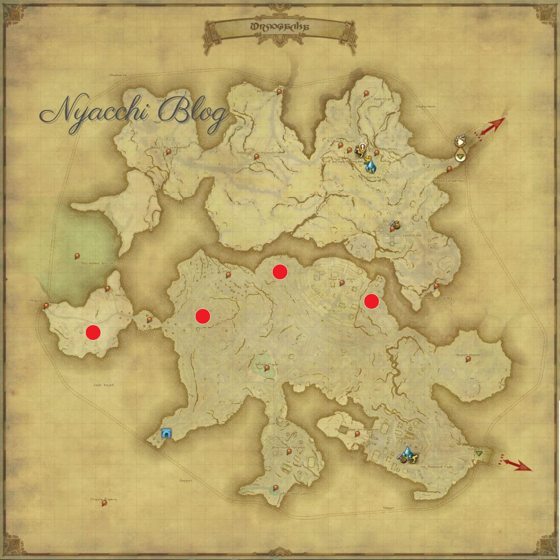 【FF14 モブハント】完成版：黄金エリアのBモブ・出現場所（POP位置）